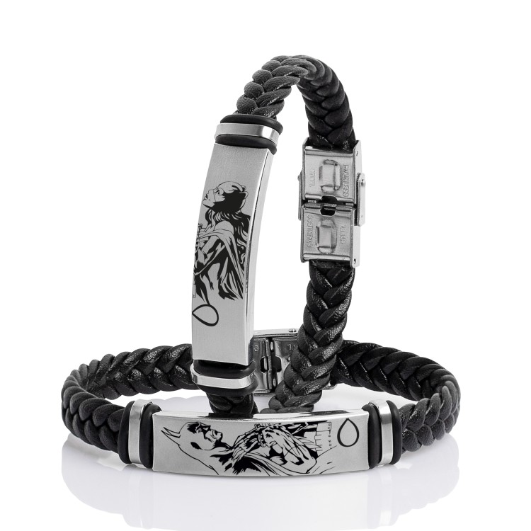 Кожаные плетёные парные браслеты с индивидуальной гравировкой – купить ...